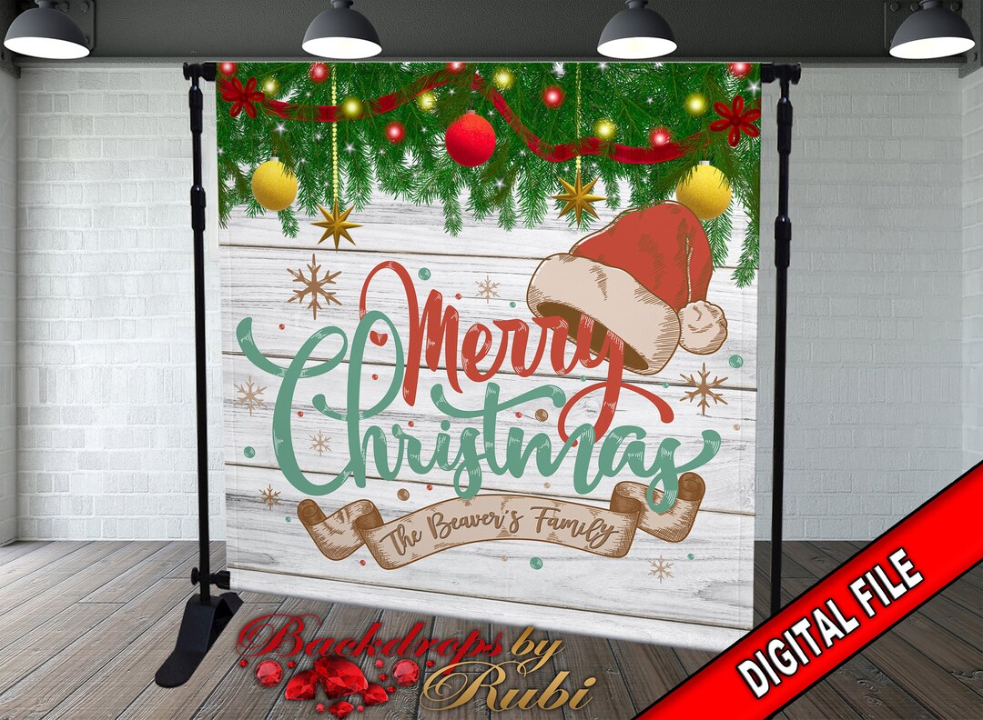 Christmas Backdrop Christmas Banner Christmas Photo Booth - Etsy