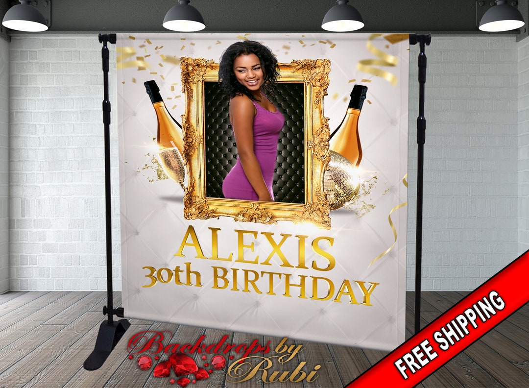Birthday Backdrop, Custom Photo Birthday Backdrop, 21st Birthday ...