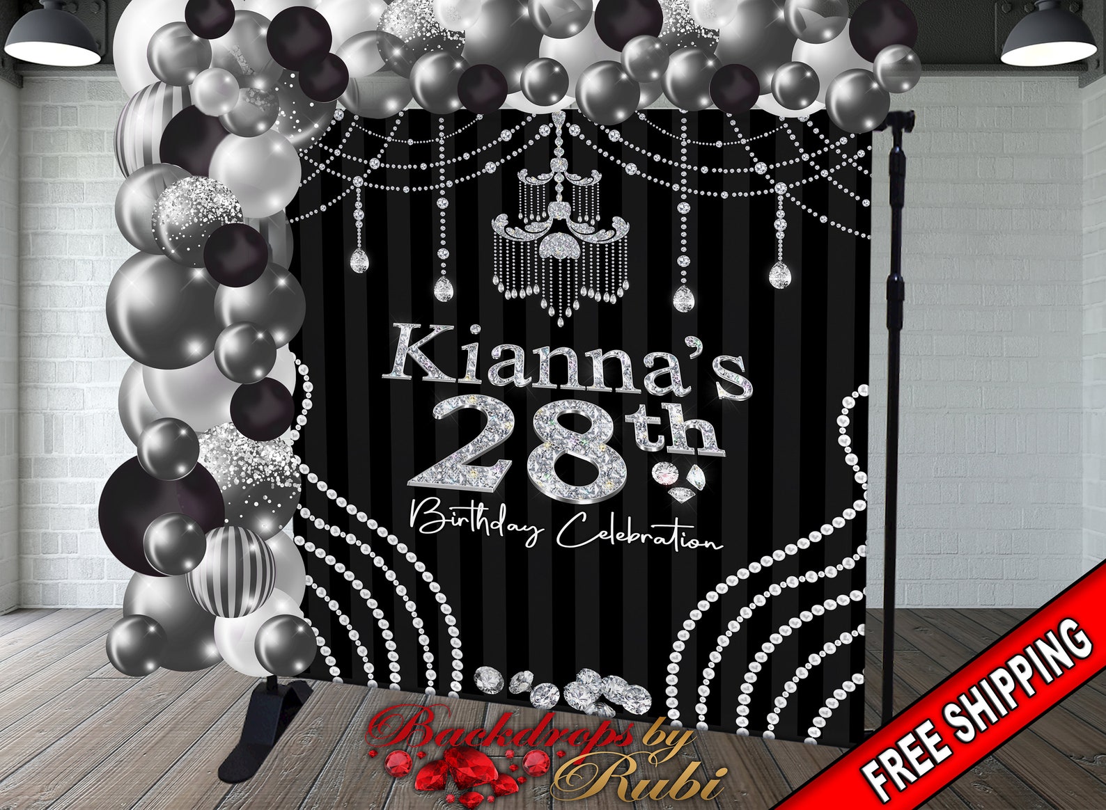 Birthday Backdrop Women's Backdrop Birthday Party - Etsy