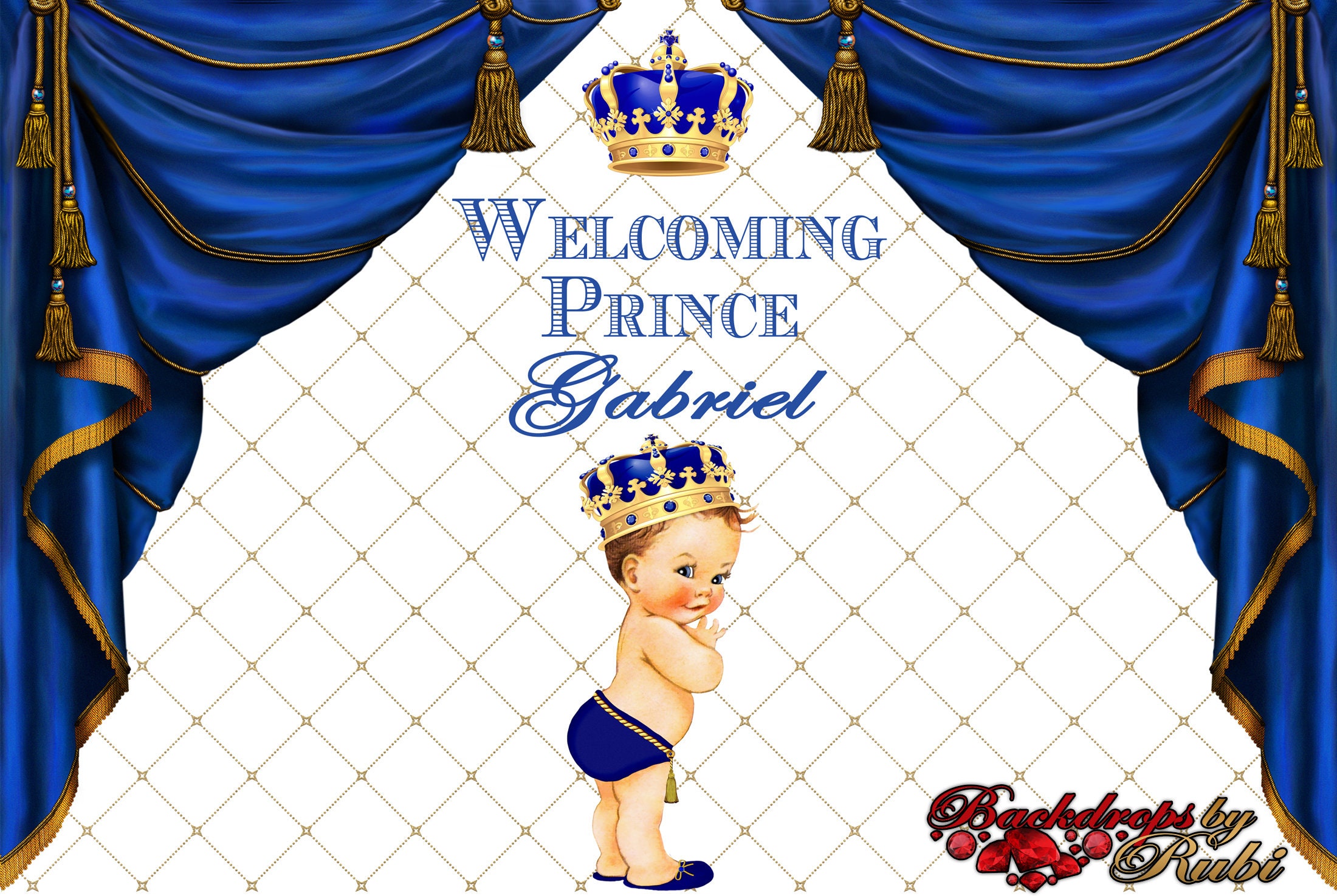 Royal Prince Theme Backdrop Blue Crown Prince Backdrop Royal - Etsy Canada