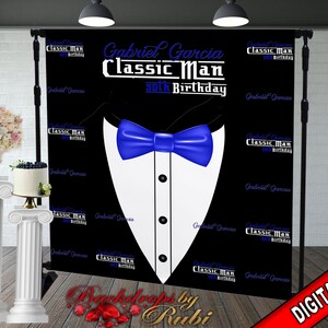 Classic Man Birthday Backdrop, Classic Man Step and Repeat Backdrop ...