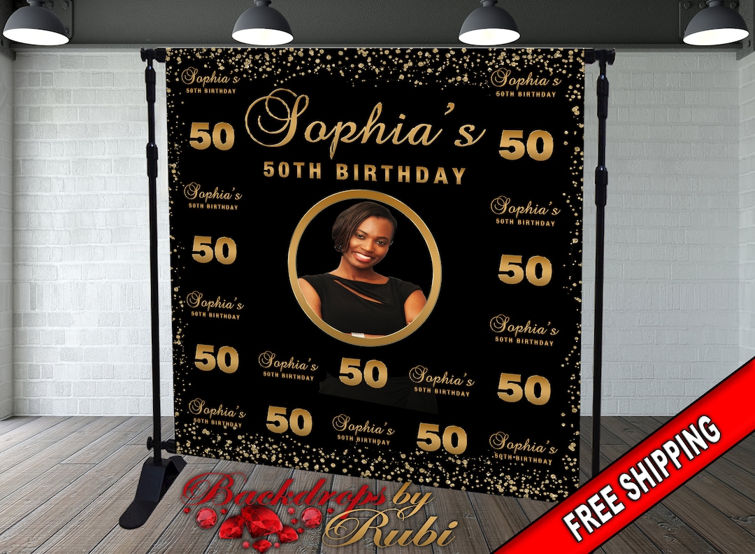 50th Birthday Backdrop, Women's Backdrop, Birthday Party Background ...