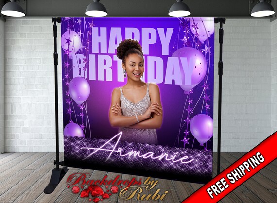 Birthday Backdrop Custom Photo Birthday Backdrop 21st - Etsy