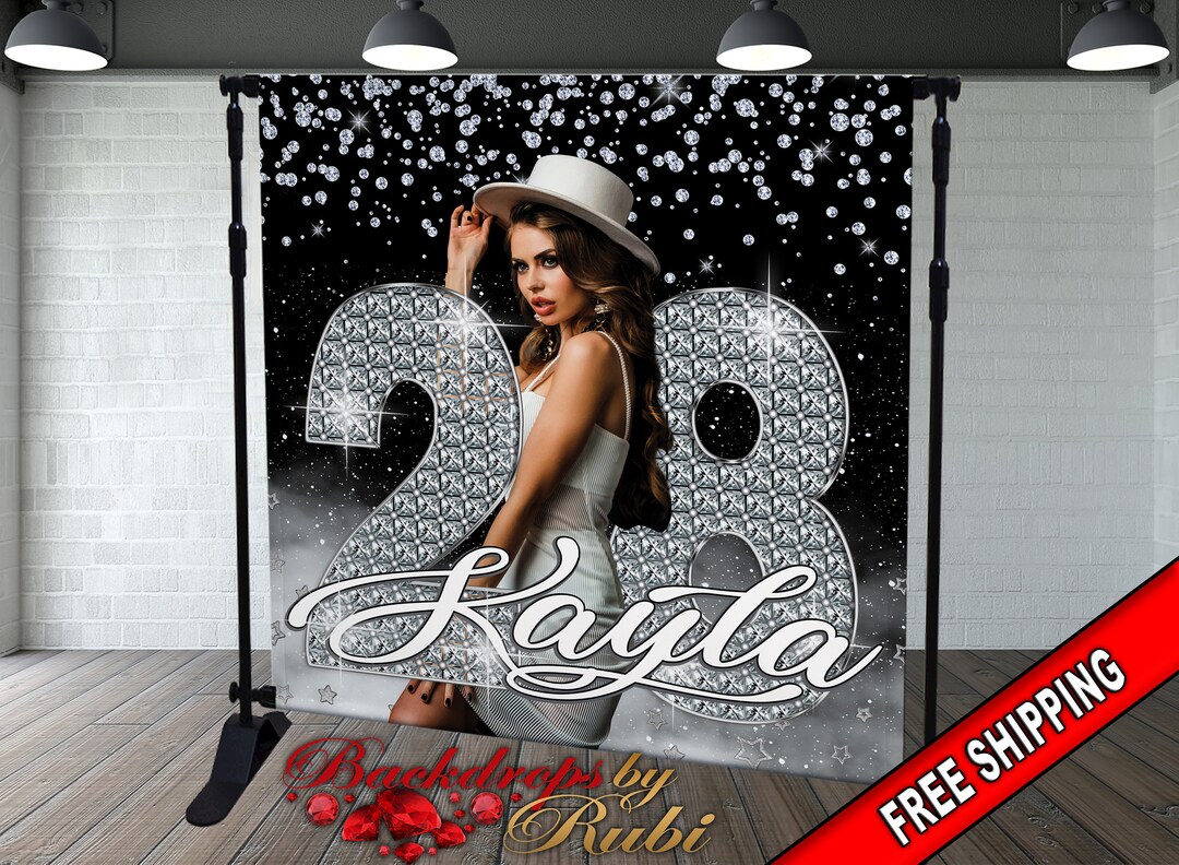 Birthday Backdrop, Women's Backdrop, Birthday Party Background ...
