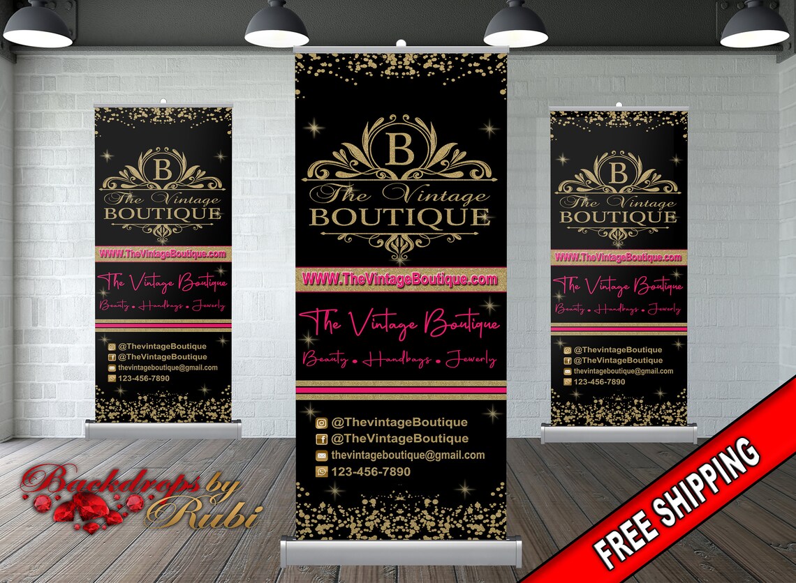 Retractable Logo Banner, Logo Step and Repeat Business Event Banner ...