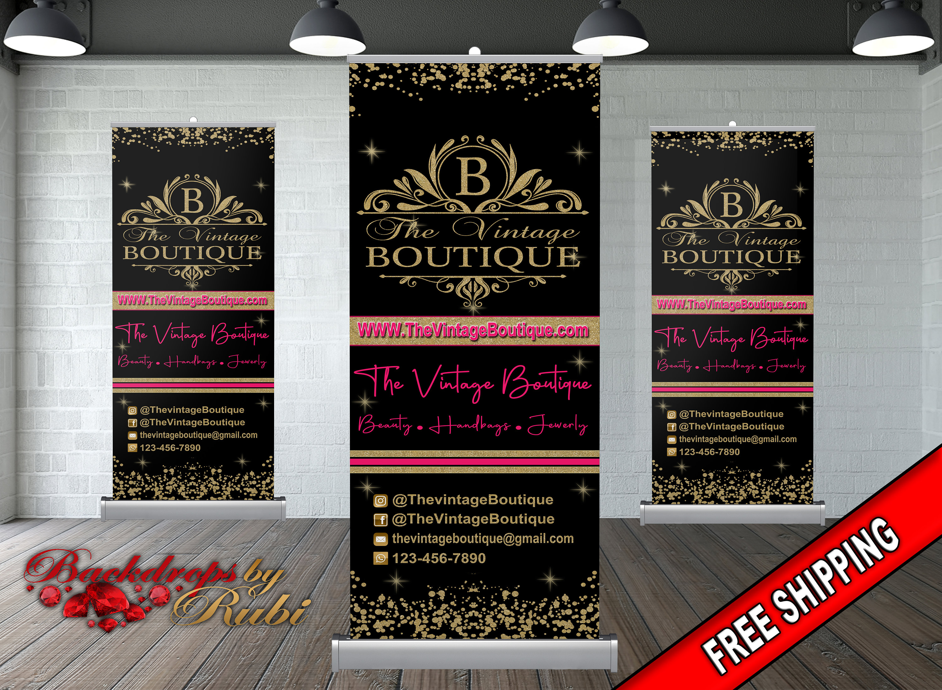 Retractable Logo Banner, Logo Step and Repeat Business Event Banner ...