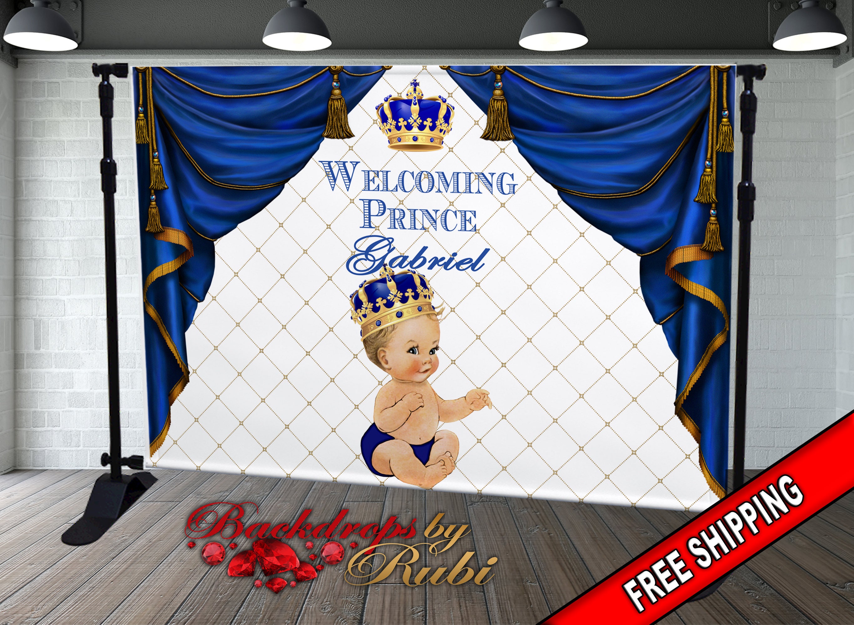 Royal Prince Theme Backdrop Blue Crown Prince Backdrop Royal - Etsy