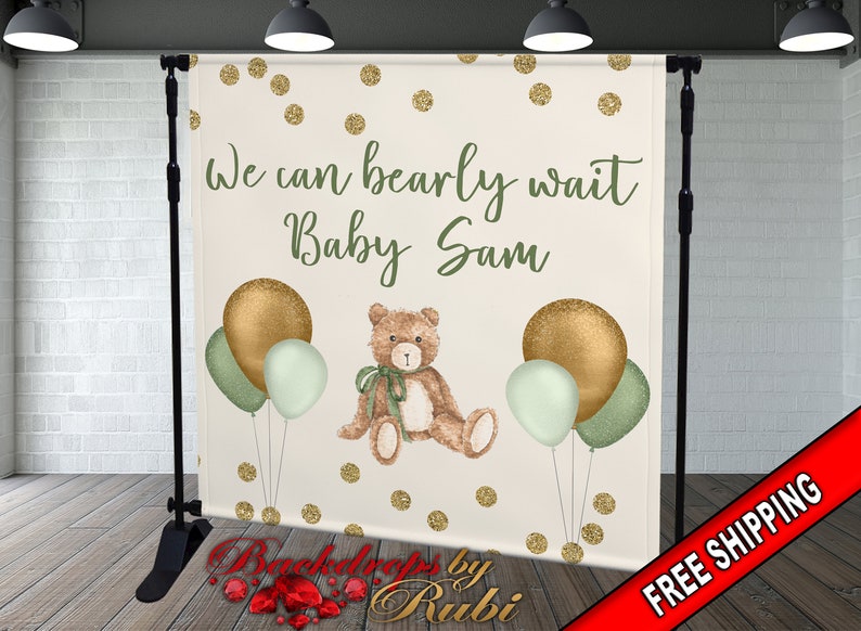 Bear Backdrop Bear Banner Bear Safari Baby Shower Backdrop - Etsy