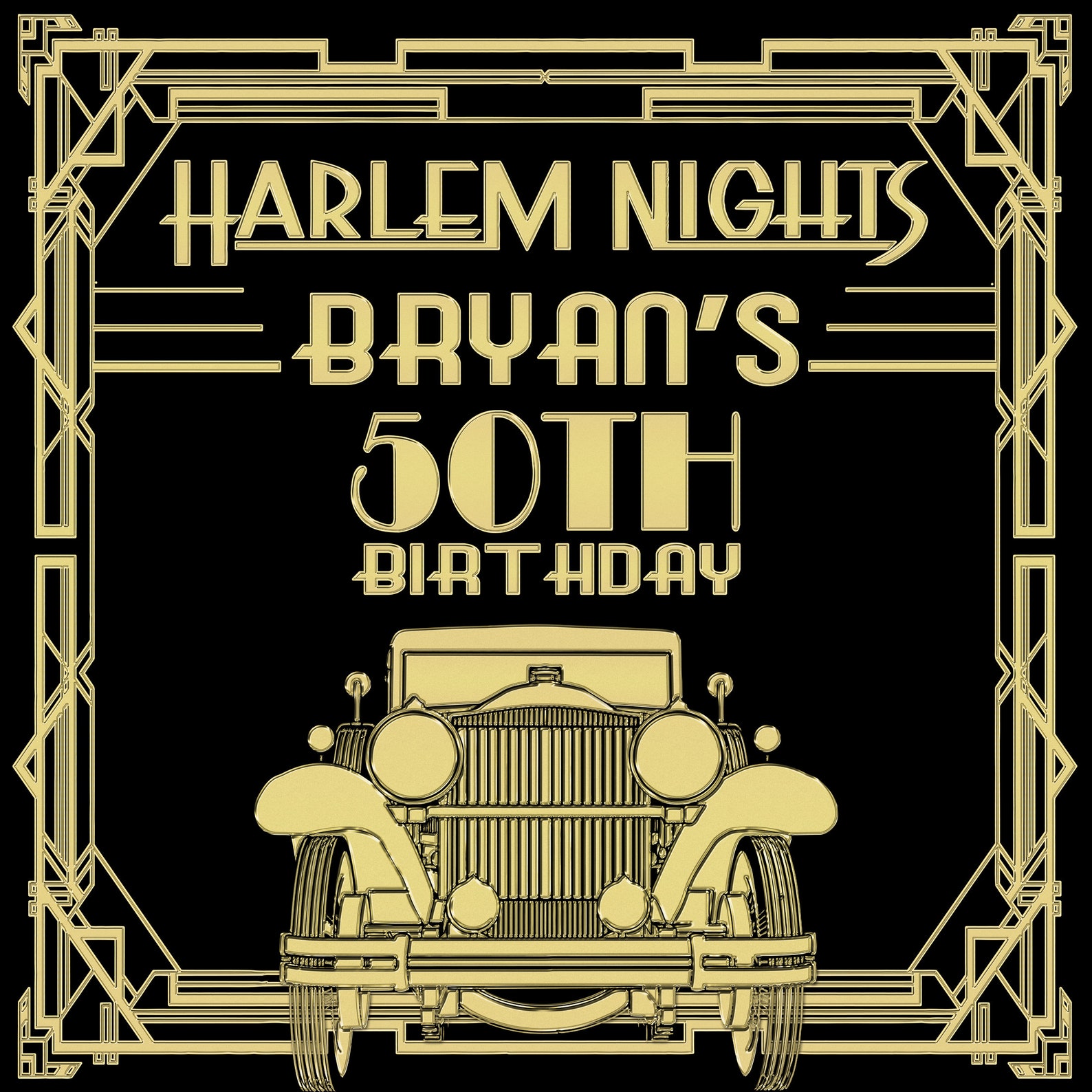 Harlem Nights Birthday Backdrop, Harlem Nights Gold Backdrop, Harlem ...