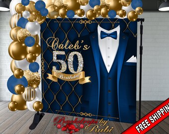 Classic Man 50th Birthday Backdrop - Etsy