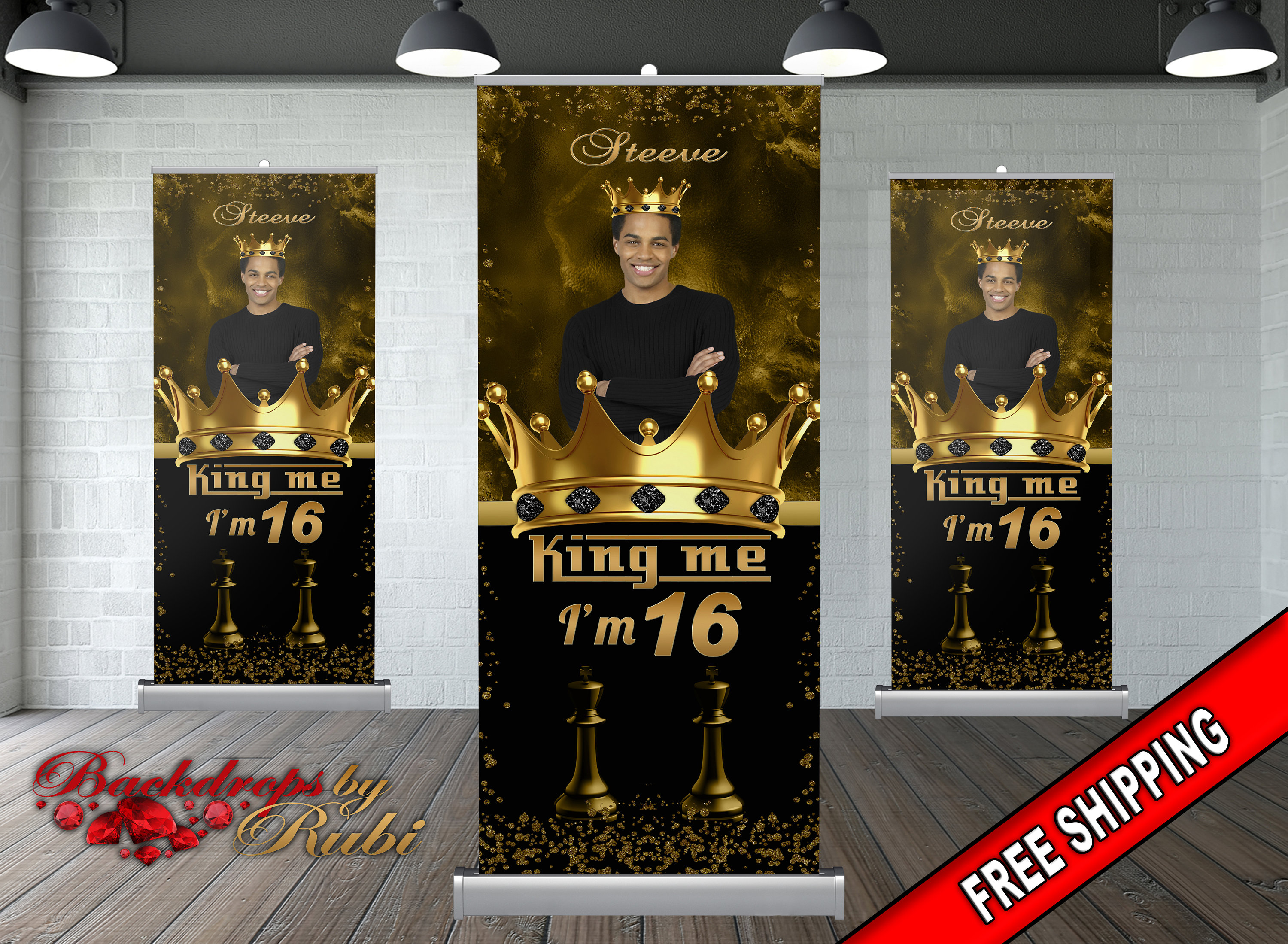 The King Men's Birthday Retractable the King Banner the - Etsy