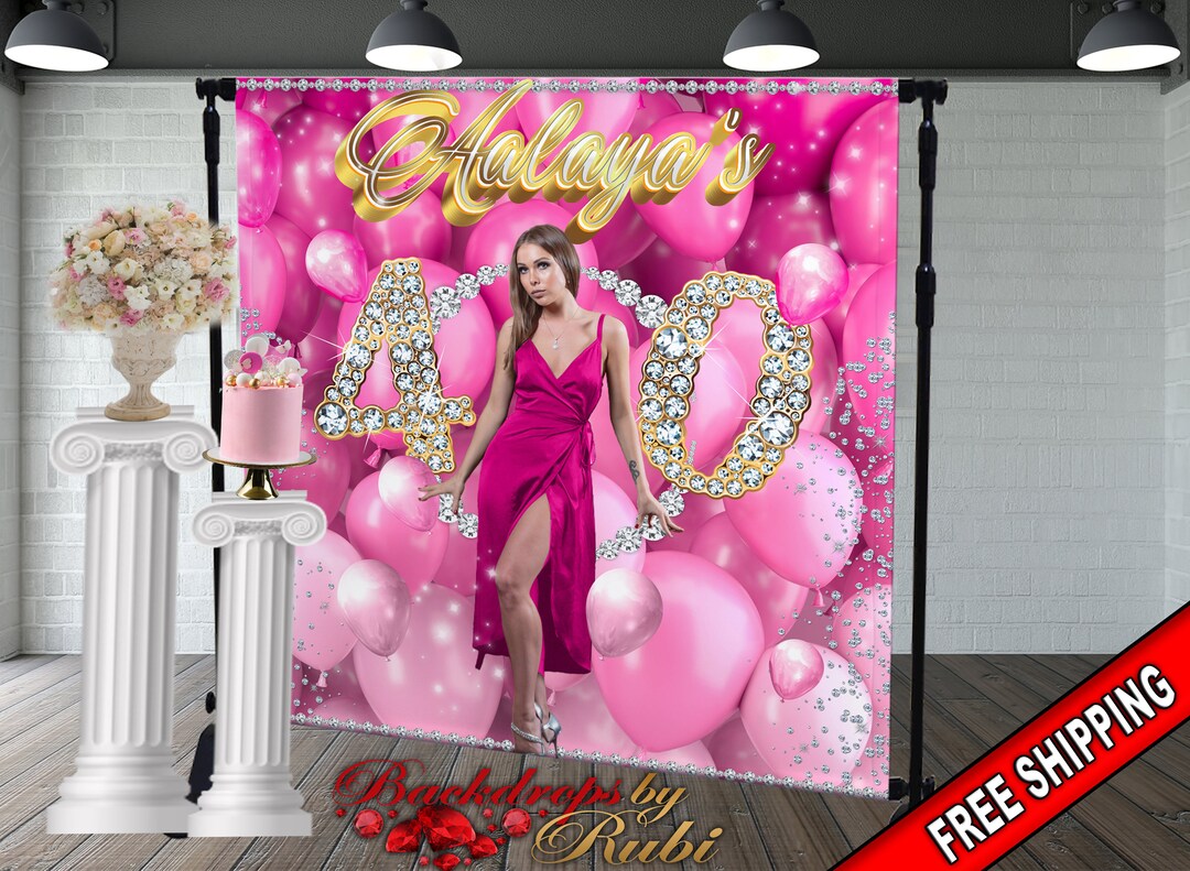 Birthday Backdrop, Custom Photo Birthday Backdrop, 21st Birthday ...