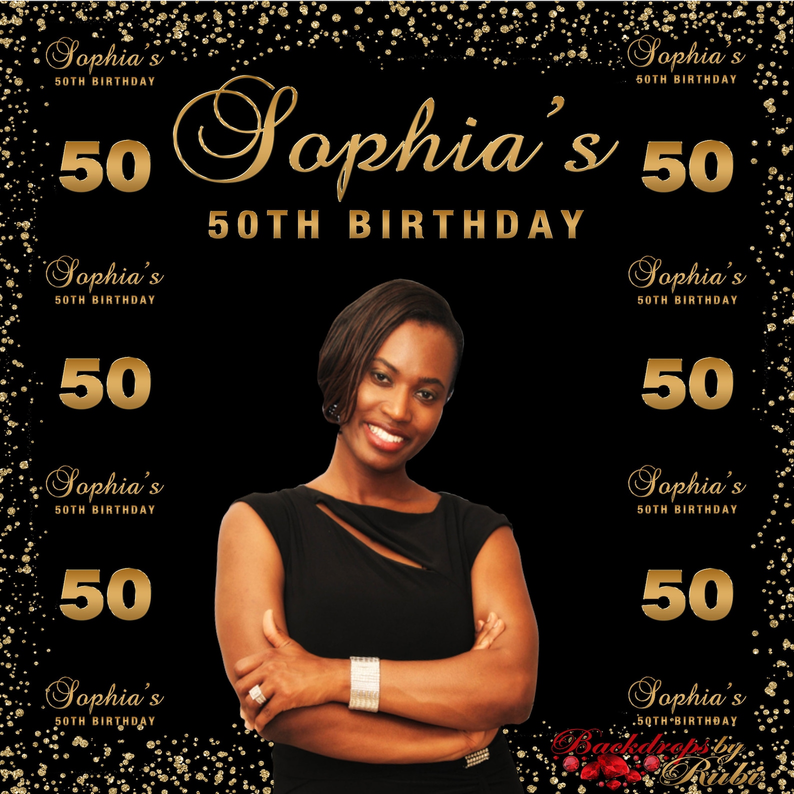 50th Birthday Backdrop Women's Backdrop Birthday Party | Etsy