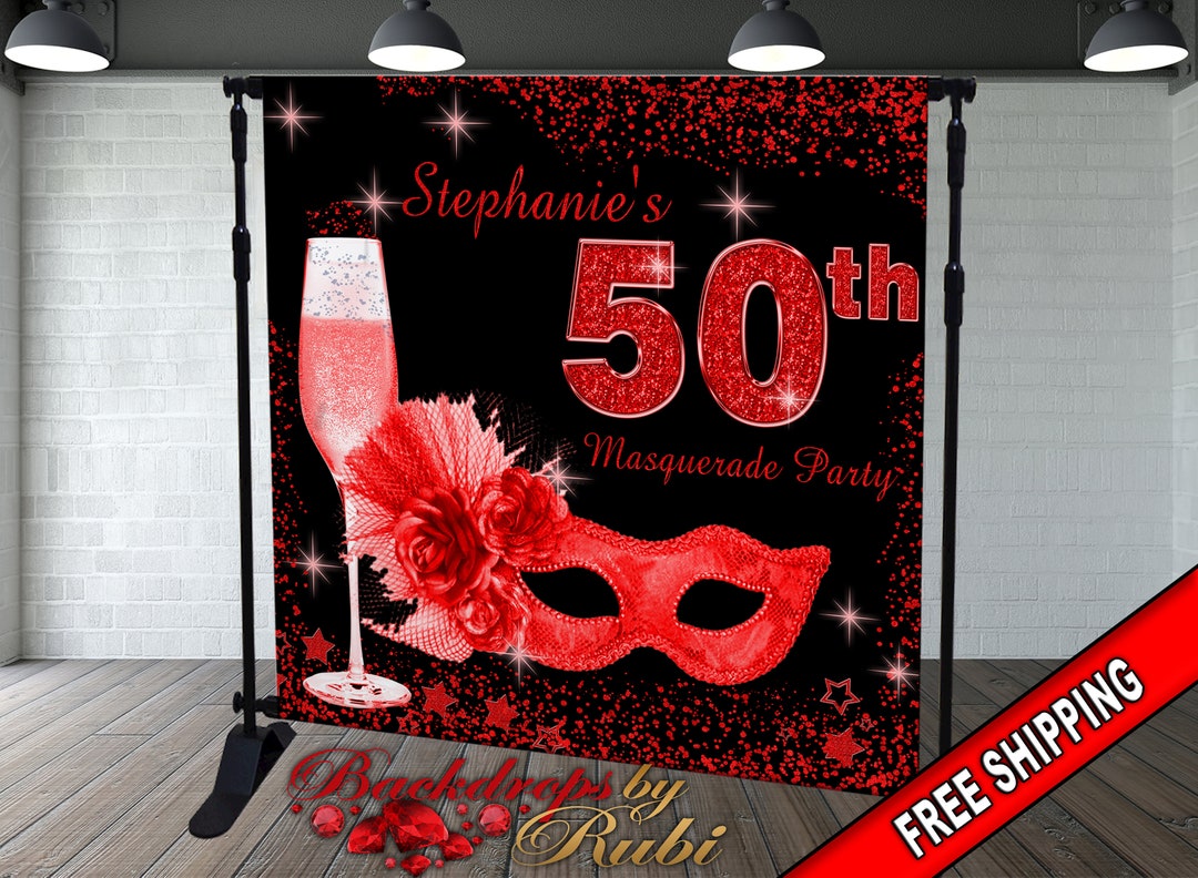 Masquerade Red Backdrop, Masquerade Step and Repeat Backdrop, 50 Shades ...