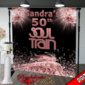 Soul Train Birthday Backdrop, Soul Train Rose Gold Backdrop, Soul Train ...
