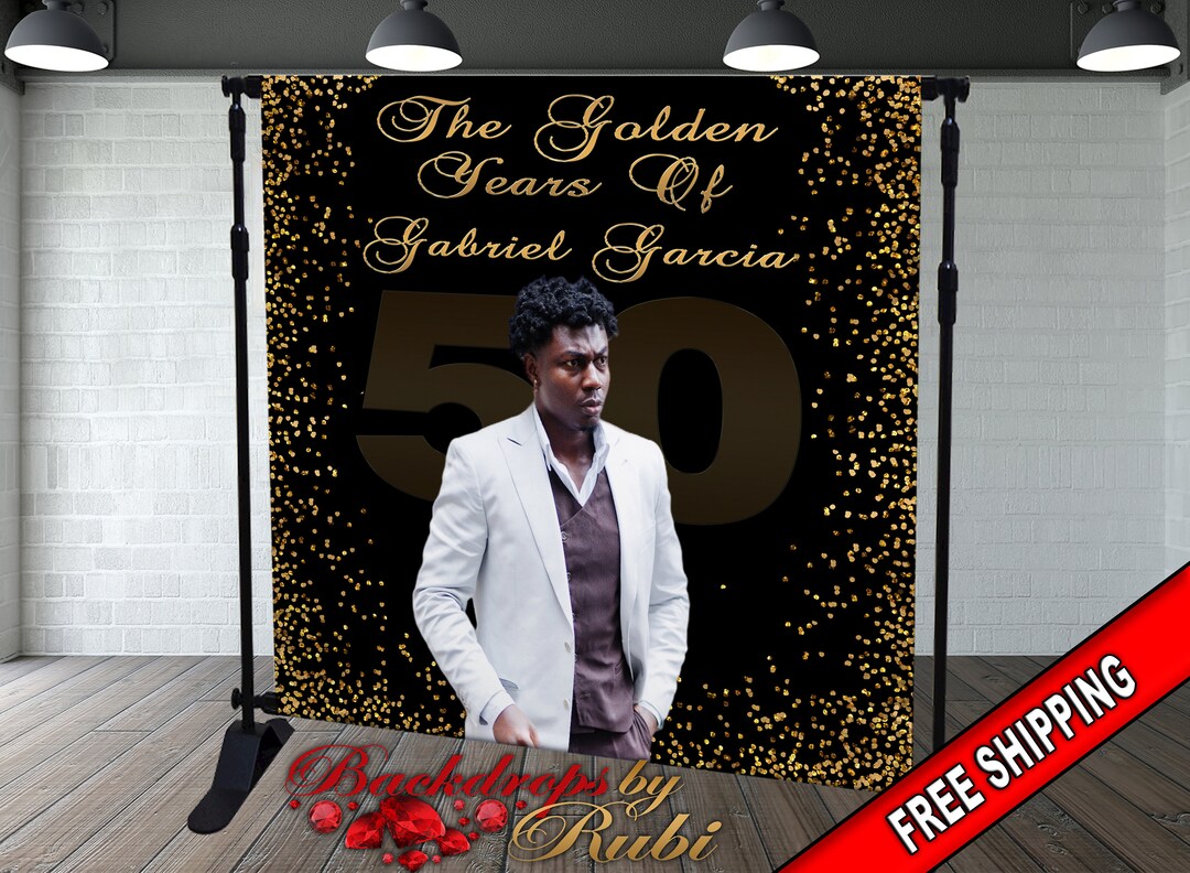 50th Birthday Backdrop, Men's Backdrop, Men's Birthday Backdrop, Men's ...