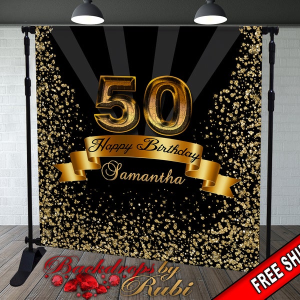 50th Birthday Backdrop - Etsy