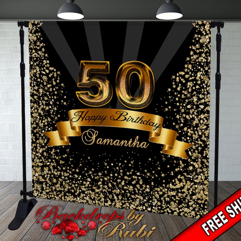 50th Birthday Backdrop - Etsy