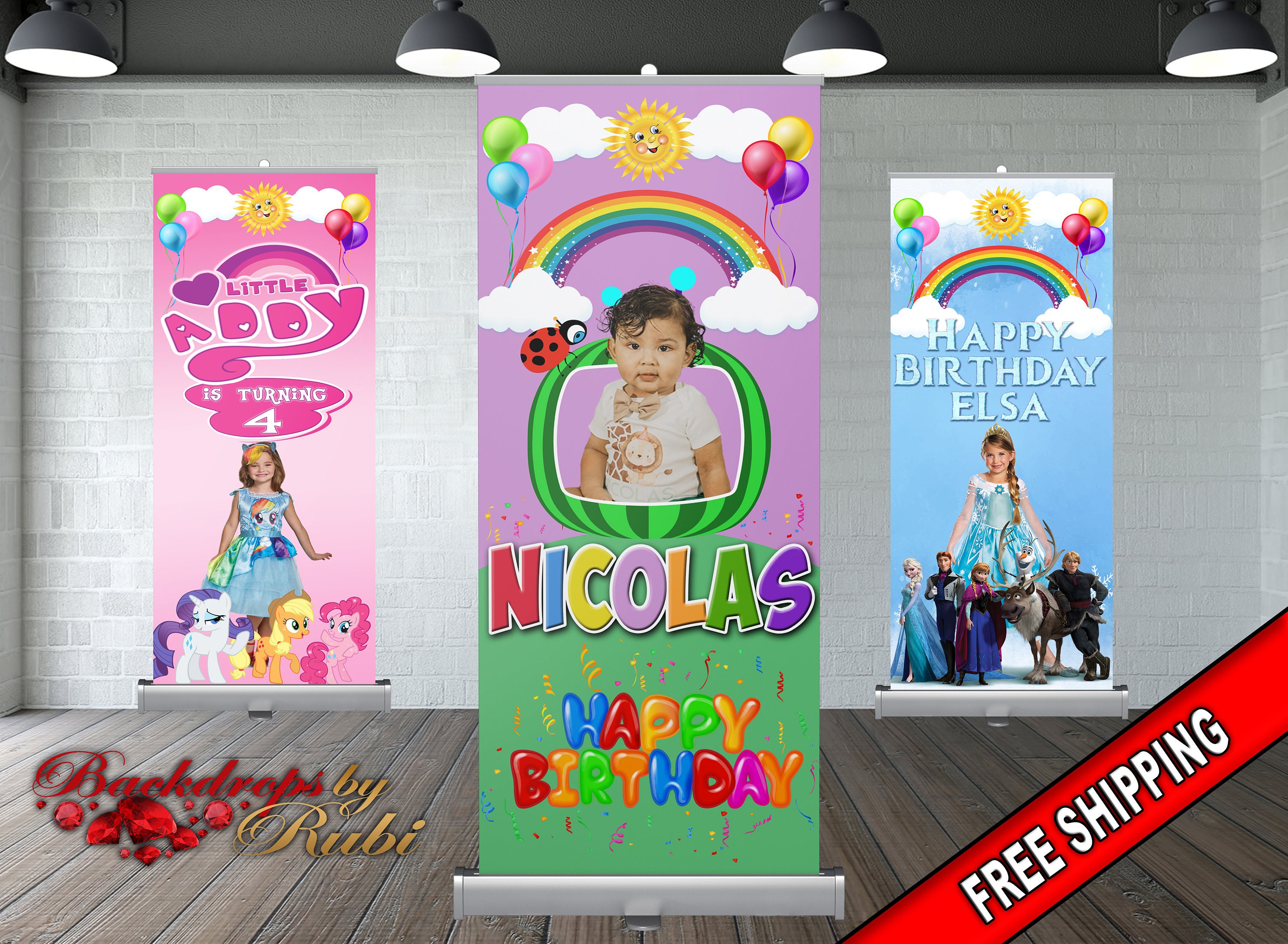 Retractable Birthday Banner Custom Birthday Banner Picture - Etsy