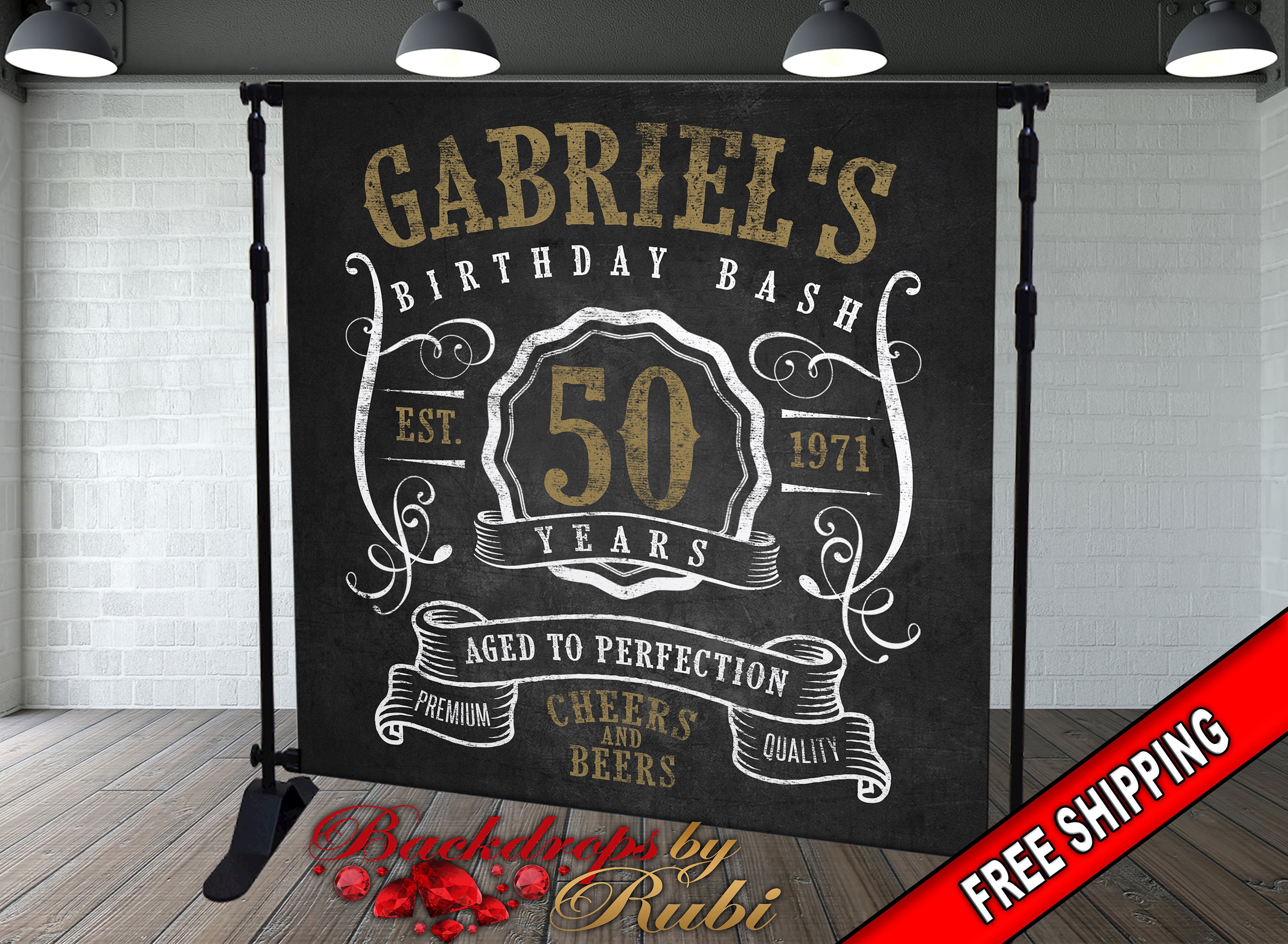 Vintage Men Birthday Backdrop, Classic Man Step and Repeat Backdrop ...