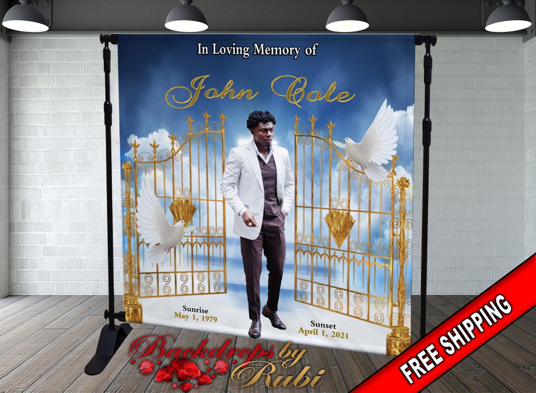 Memorial Backdrop, Funeral Backdrop, in Loving Memory Backdrop ...