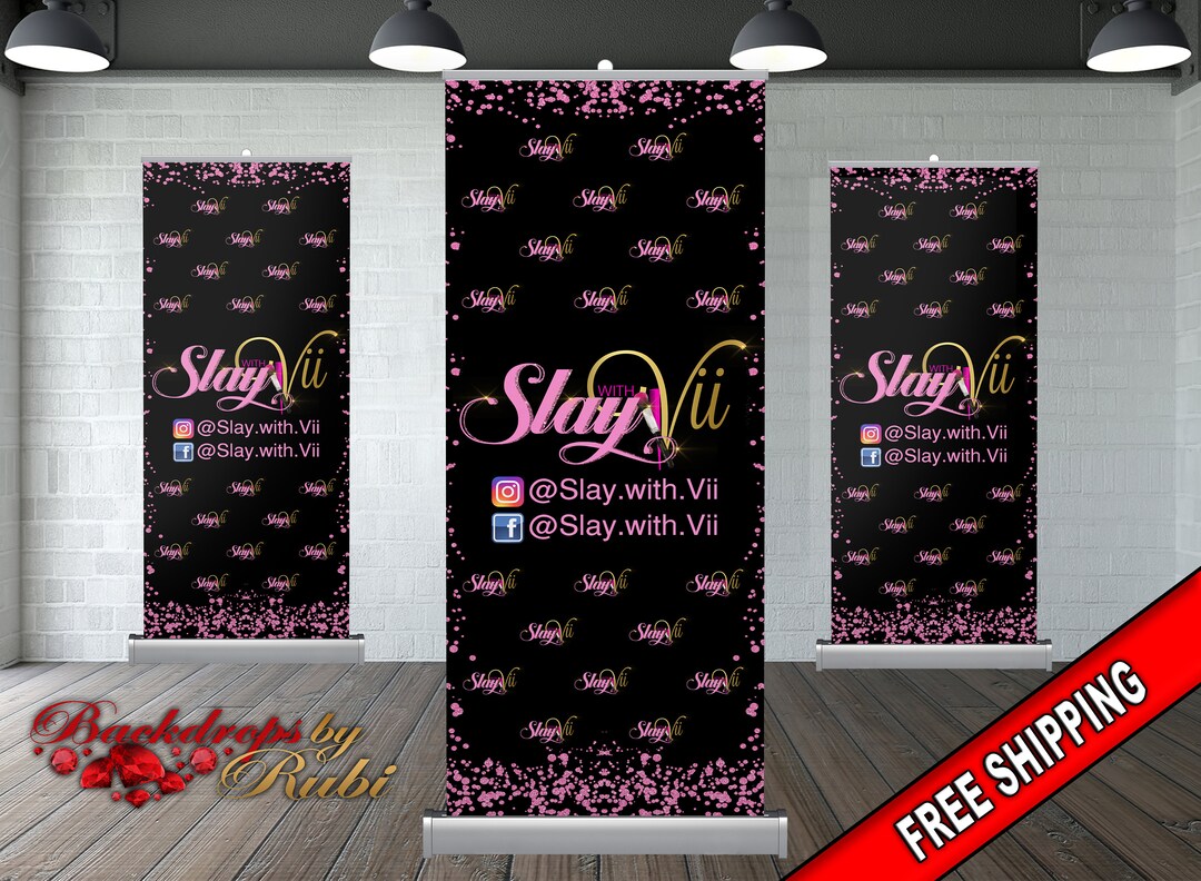 Retractable Logo Banner, Logo Step and Repeat Business Event Banner ...