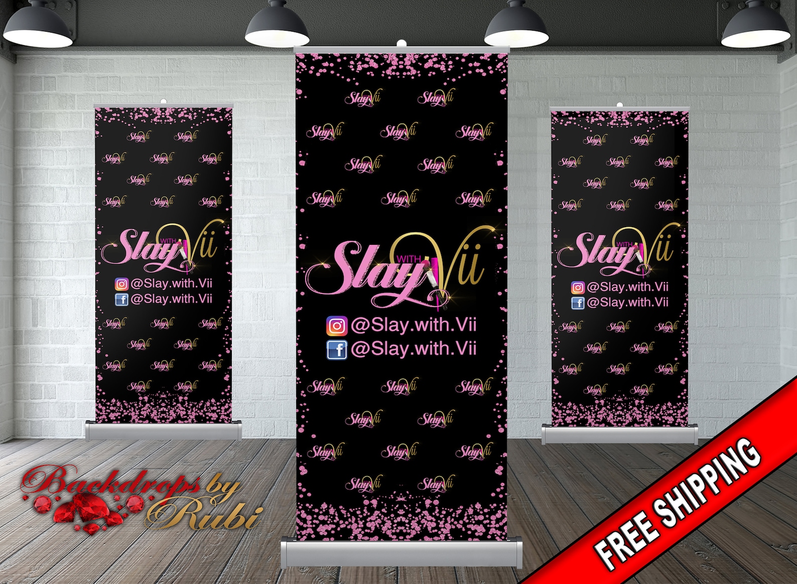Retractable Logo Banner, Logo Step and Repeat Business Event Banner ...