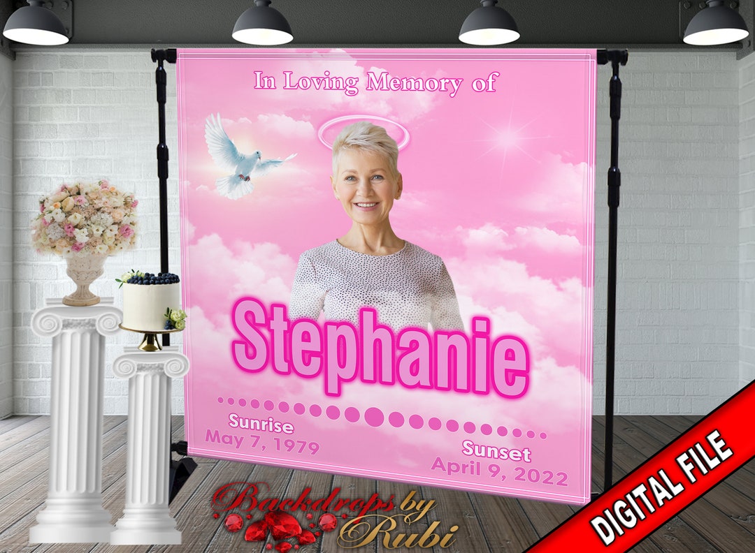 Memorial Backdrop, Funeral Backdrop, in Loving Memory Backdrop ...