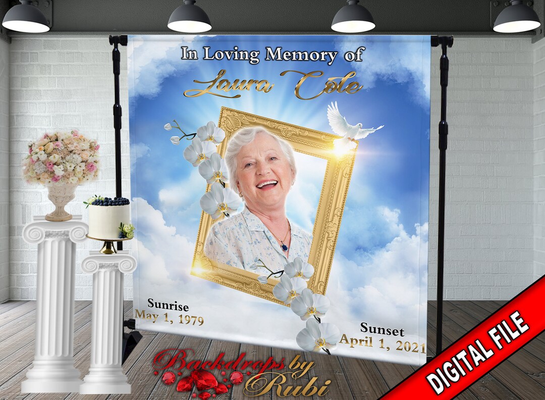 Memorial Backdrop, Funeral Backdrop, in Loving Memory Backdrop ...