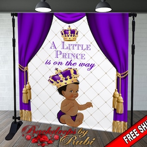 Prince Theme Backdrop, Purple Crown Prince Backdrop, Royal Prince Baby ...