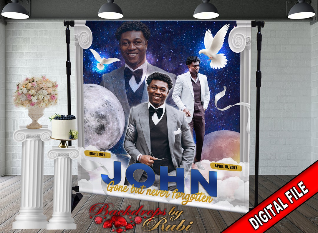 Memorial Backdrop, Funeral Backdrop, in Loving Memory Backdrop ...