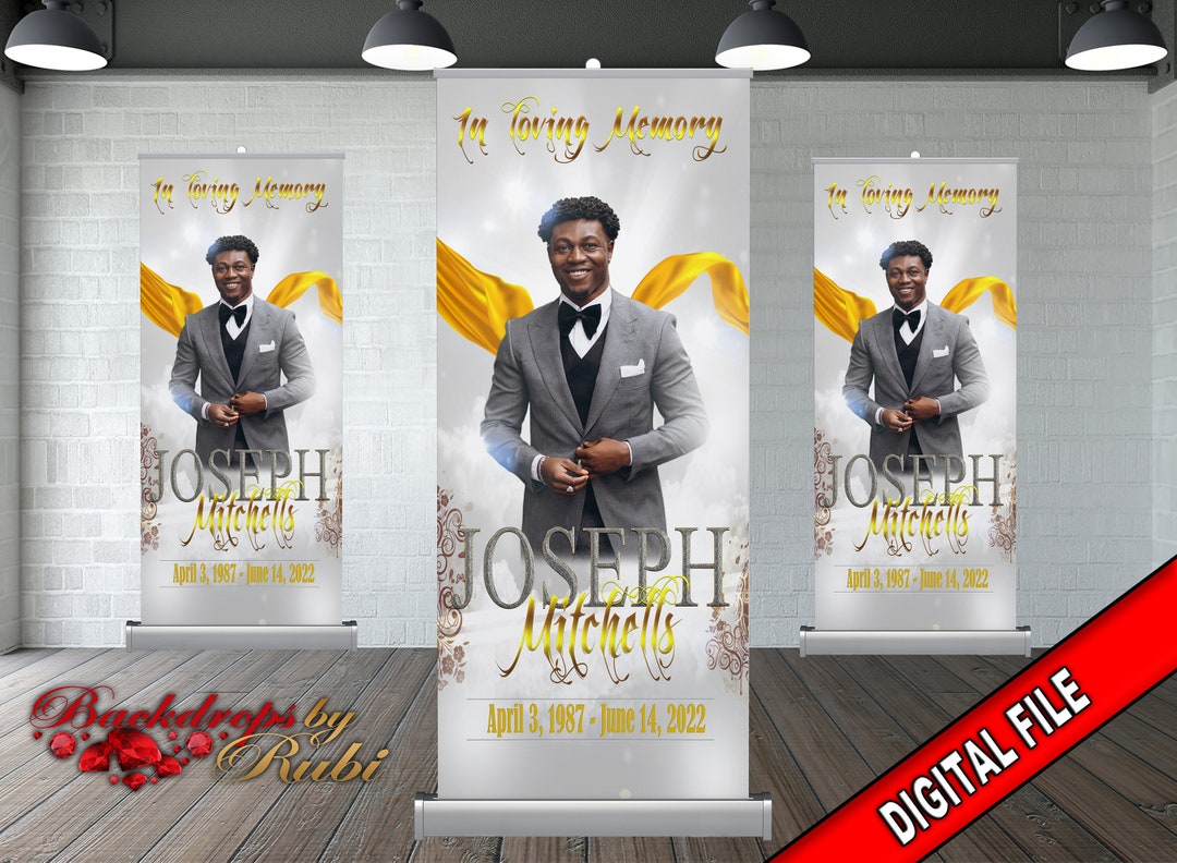 Memorial Retractable Banner, Funeral Banner, in Loving Memory ...