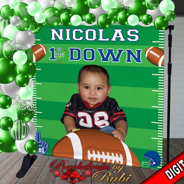 First Year Down Football Birthday - Etsy