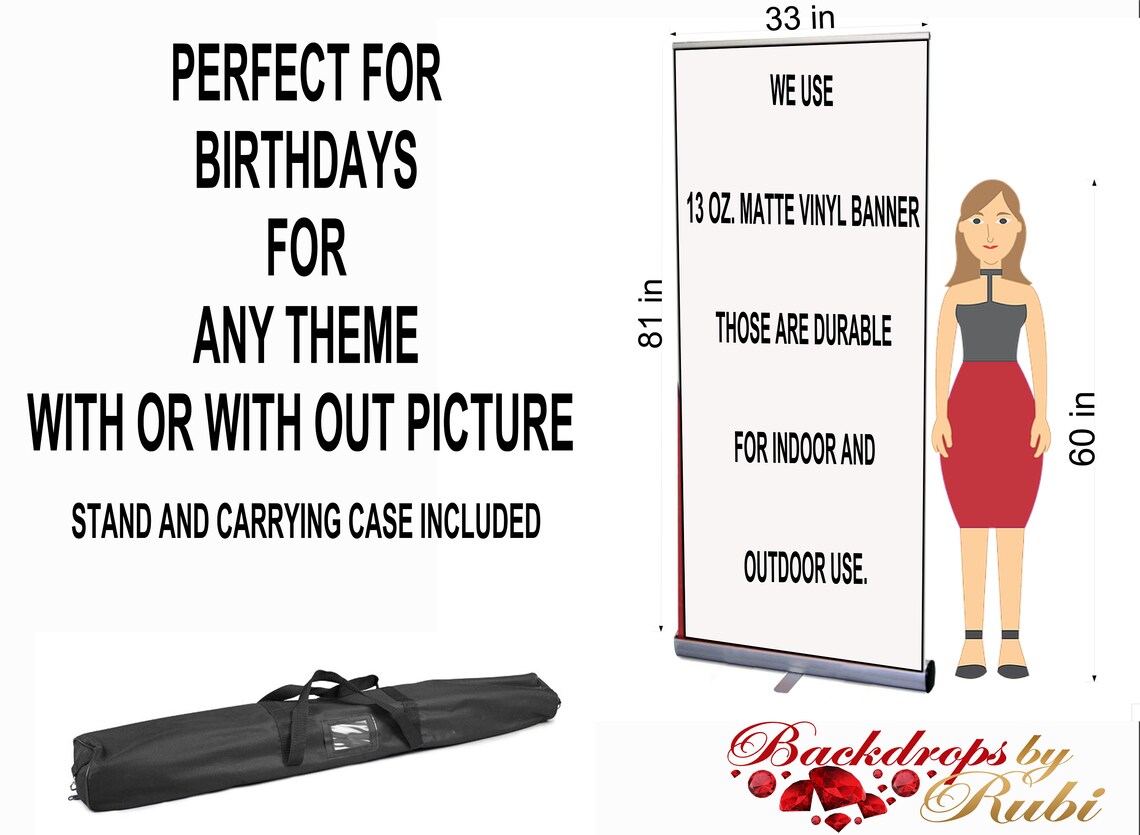 Retractable Birthday Banner Custom Birthday Banner Picture - Etsy