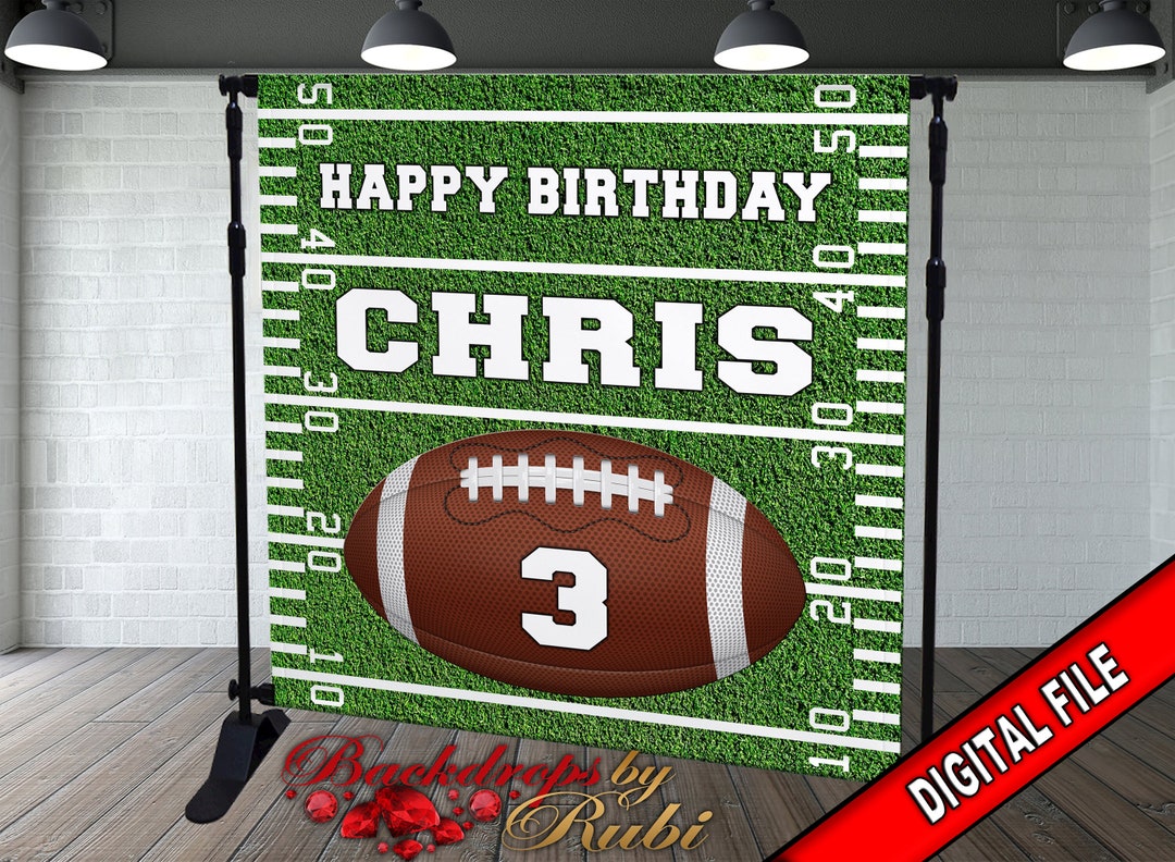 Football Birthday Backdrop, Football Backdrop, Baby Shower Football ...