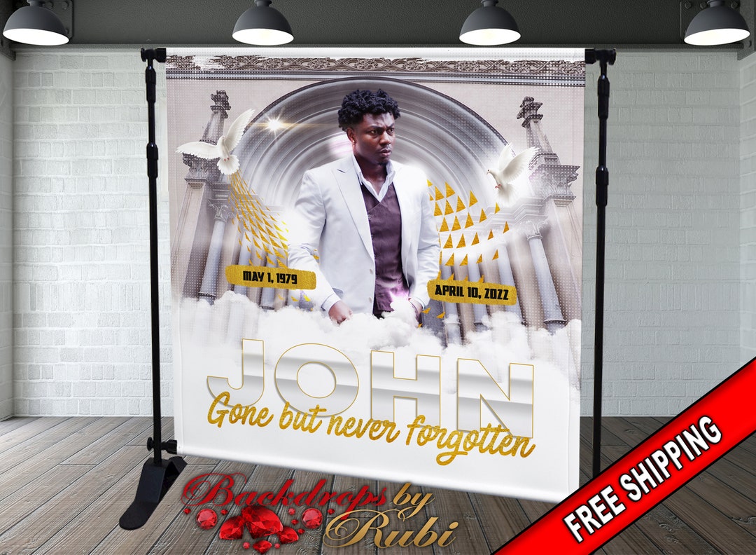 Memorial Backdrop, Funeral Backdrop, in Loving Memory Backdrop ...