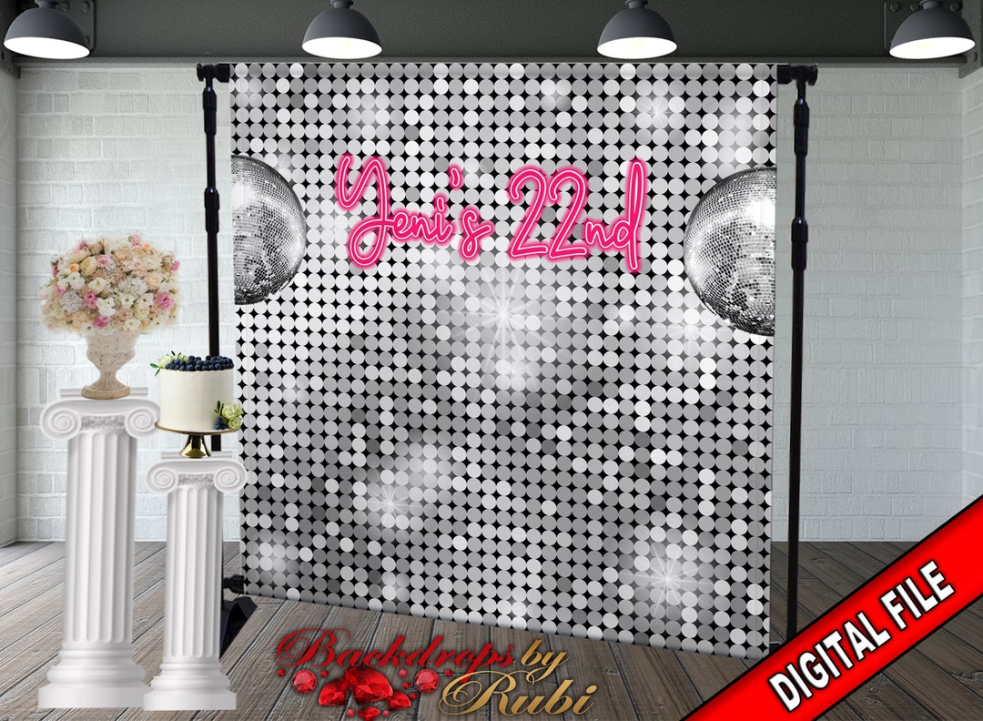 Birthday Backdrop, Studio 54 Backdrop, Disco Backdrop, Shimmer Backdrop ...