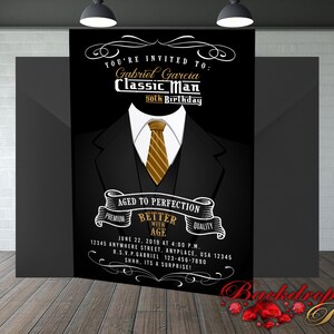 Classic Man Invitation Classic Man Invite 50th Birthday | Etsy