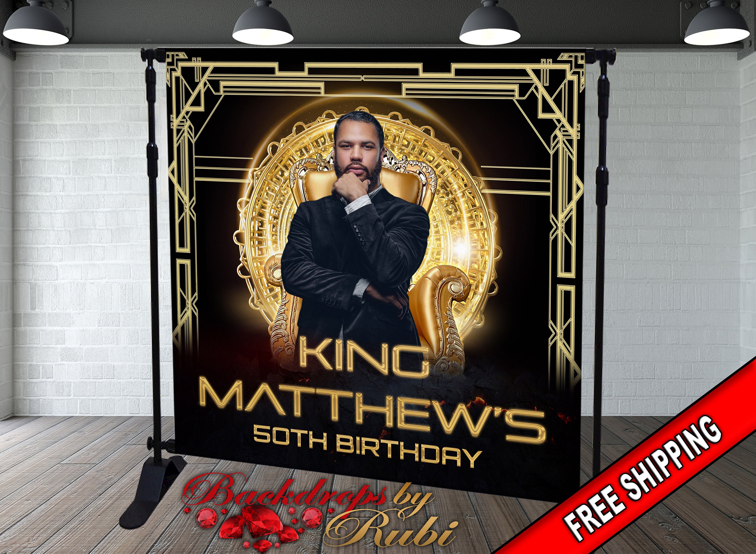 50th Birthday Backdrop Men's Backdrop Men's Birthday - Etsy