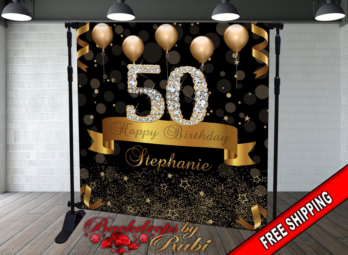 50th Birthday Backdrop Women's Backdrop Birthday Party | Etsy