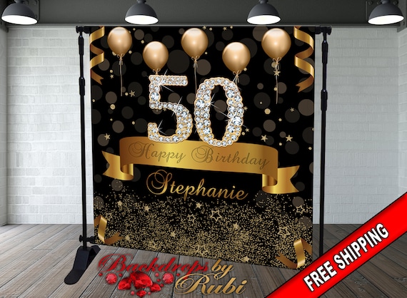 50th Birthday Backdrop Women's Backdrop Birthday Party | Etsy