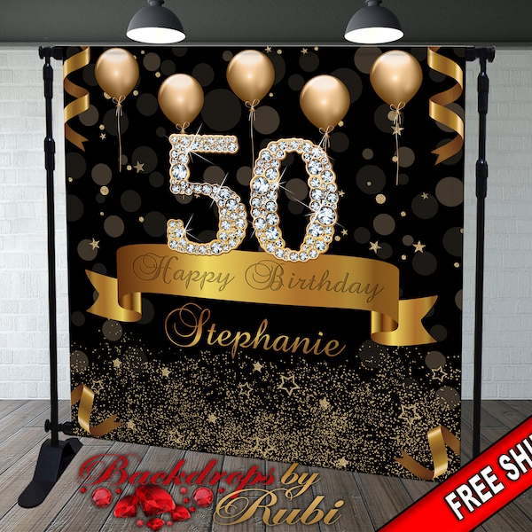 50th Birthday Backdrop - Etsy