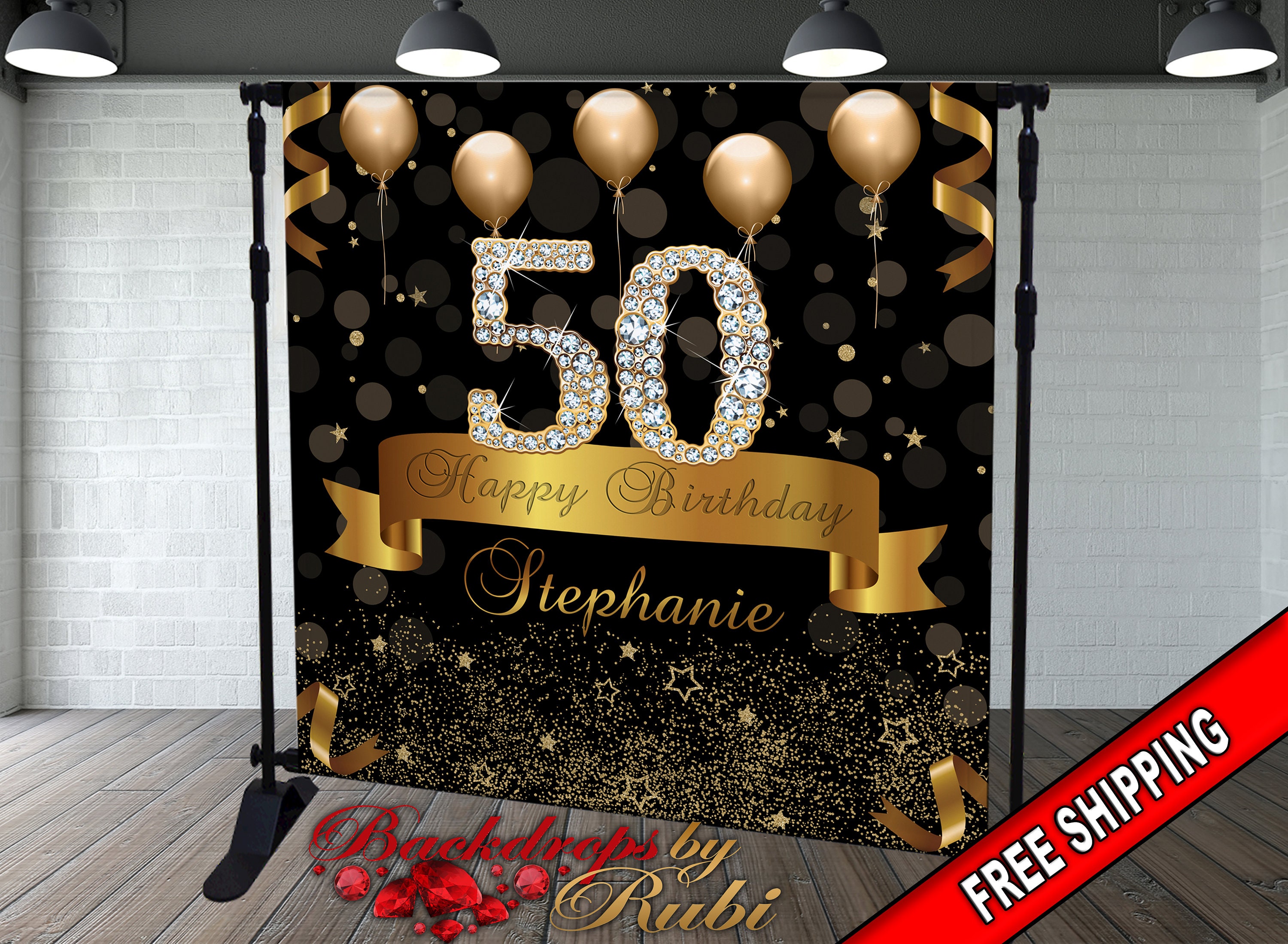 50th Birthday Backdrop Women's Backdrop Birthday Party | Etsy