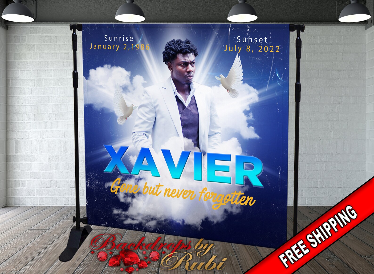 Memorial Backdrop Funeral Backdrop in Loving Memory - Etsy