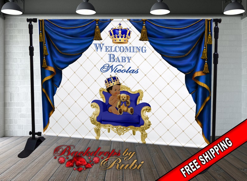 Royal Prince Theme Backdrop Blue Crown Prince Backdrop Royal - Etsy