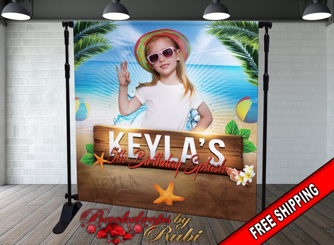 Beach Backdrop, Summer Beach Party Banner, Beach Party Background ...