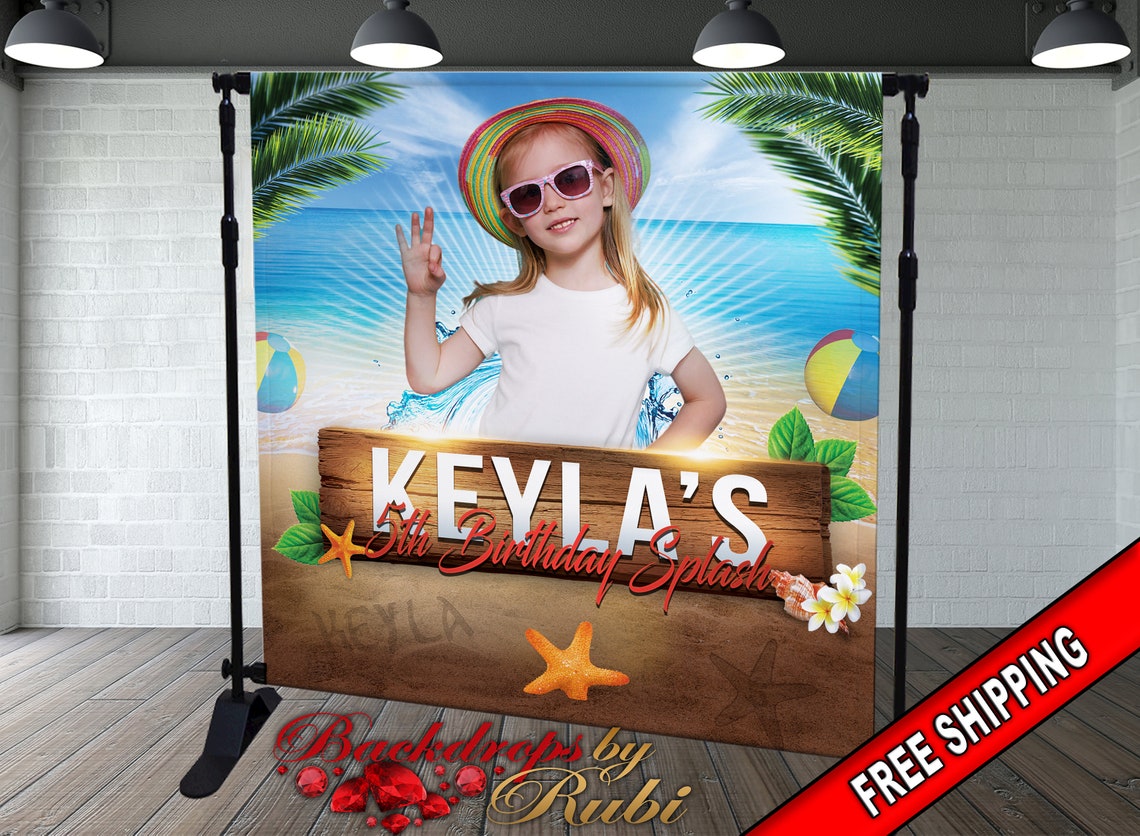 Beach Backdrop Summer Beach Party Banner Beach Party - Etsy