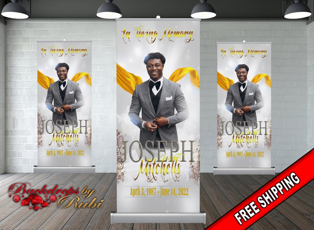 Memorial Retractable Banner, Funeral Banner, in Loving Memory ...