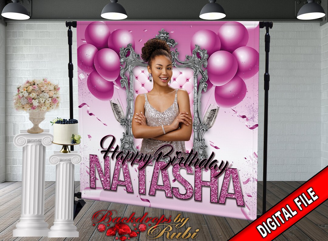 Birthday Backdrop, Custom Photo Birthday Backdrop, 21st Birthday ...