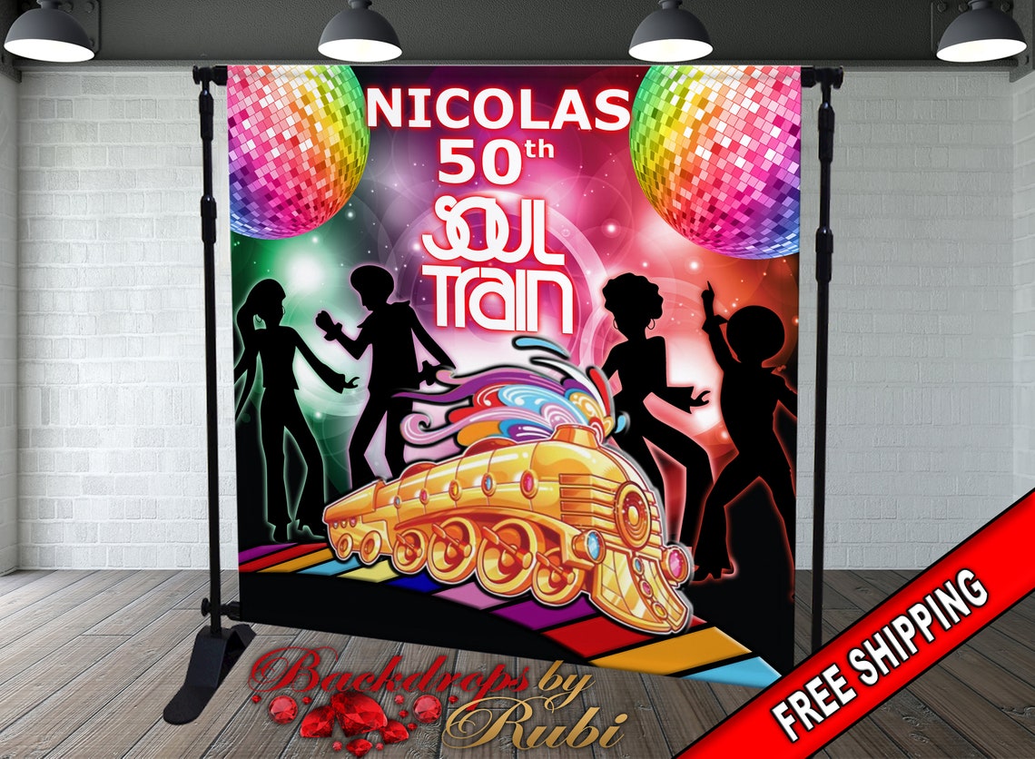Soul Train Birthday Backdrop, Soul Train Backdrop, Soul Train Party ...